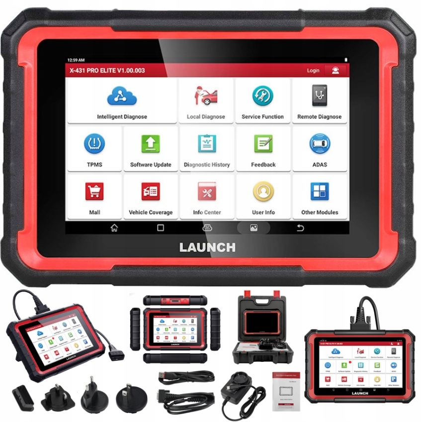 LAUNCH X431 PRO ELITE INTERFEJS DIAGNOSTYCZNY OBD2 CANFD DOIP j.PL ...