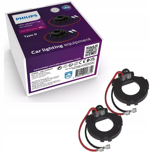 PIERŚCIENIE ADAPTERY MOCUJĄCE PHILIPS 11176 X2 LED-HL H7 TYPE D 2 ...