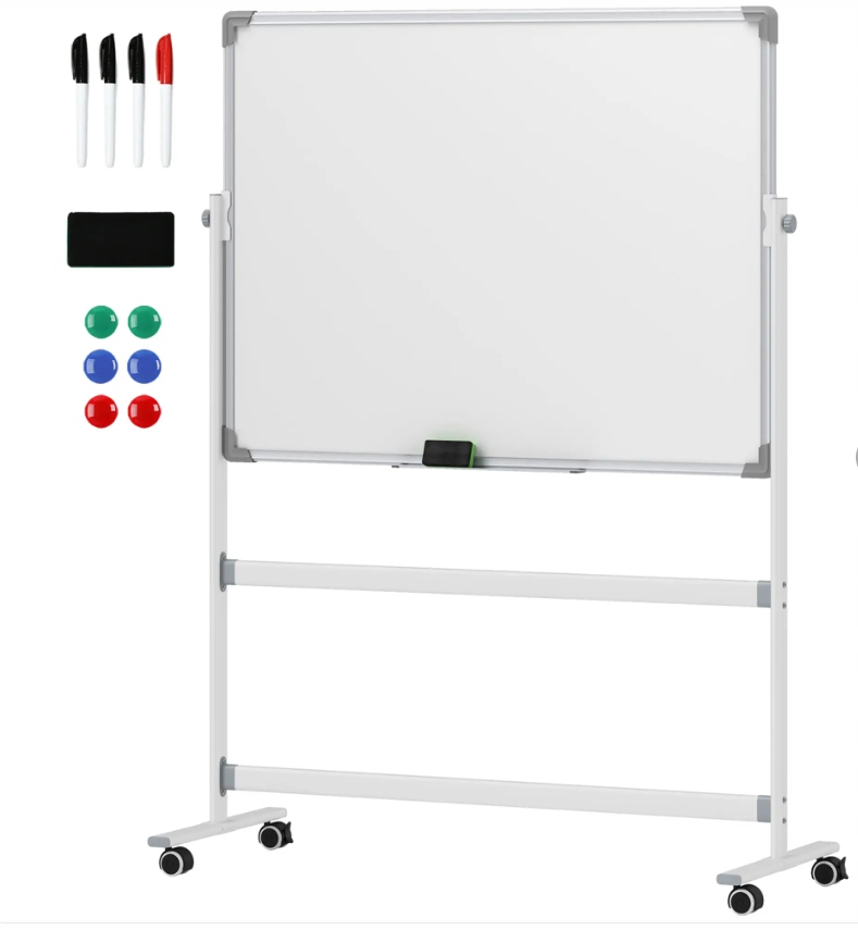 TABLICA MAGNETYCZNA Obrotowa Mobilna z Markerami Magnesami Biała 120x90cm (5907053622140) • Cena ...