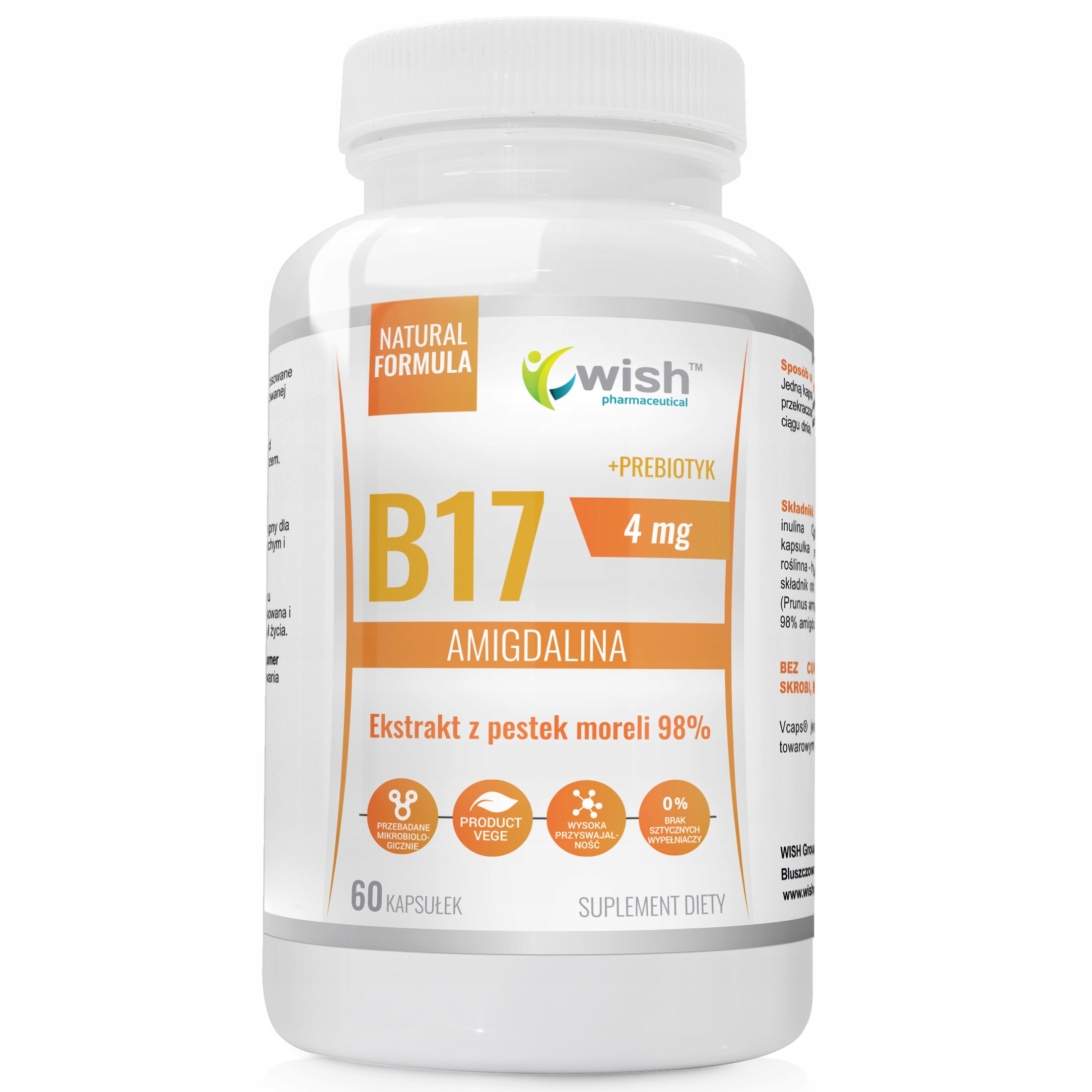 B17 Amigdalina 4mg + Prebiotyk PESTKI MORELI 60k (5903351713030) • Cena ...