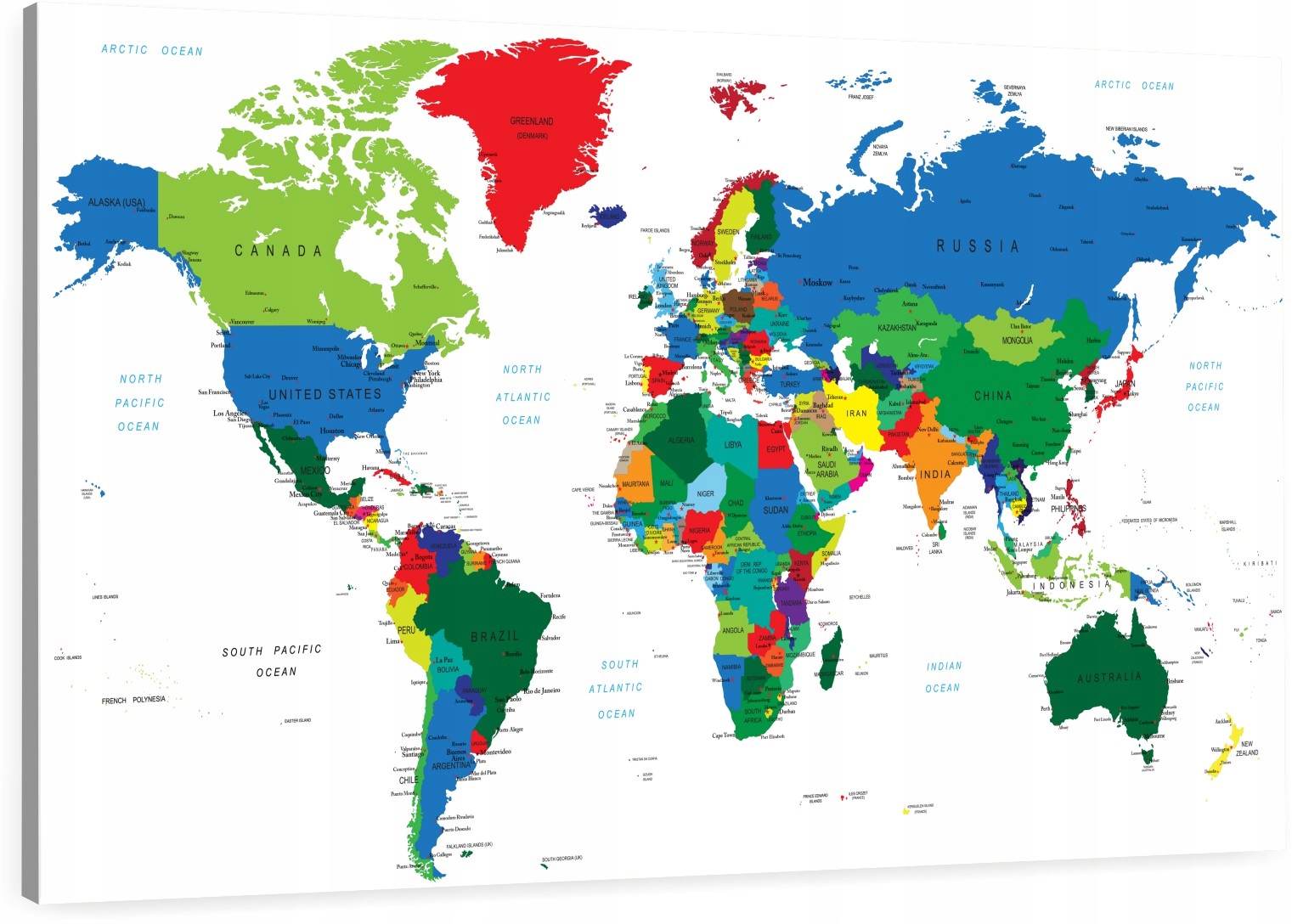 Tablica Korkowa kraje kolory mapa świata 100x70cm • Cena, Opinie ...