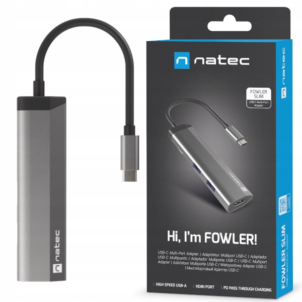MULTIPORT ADAPTER NATEC FOWLER SLIM USB-C - Sklep, Opinie, Cena w Allegro