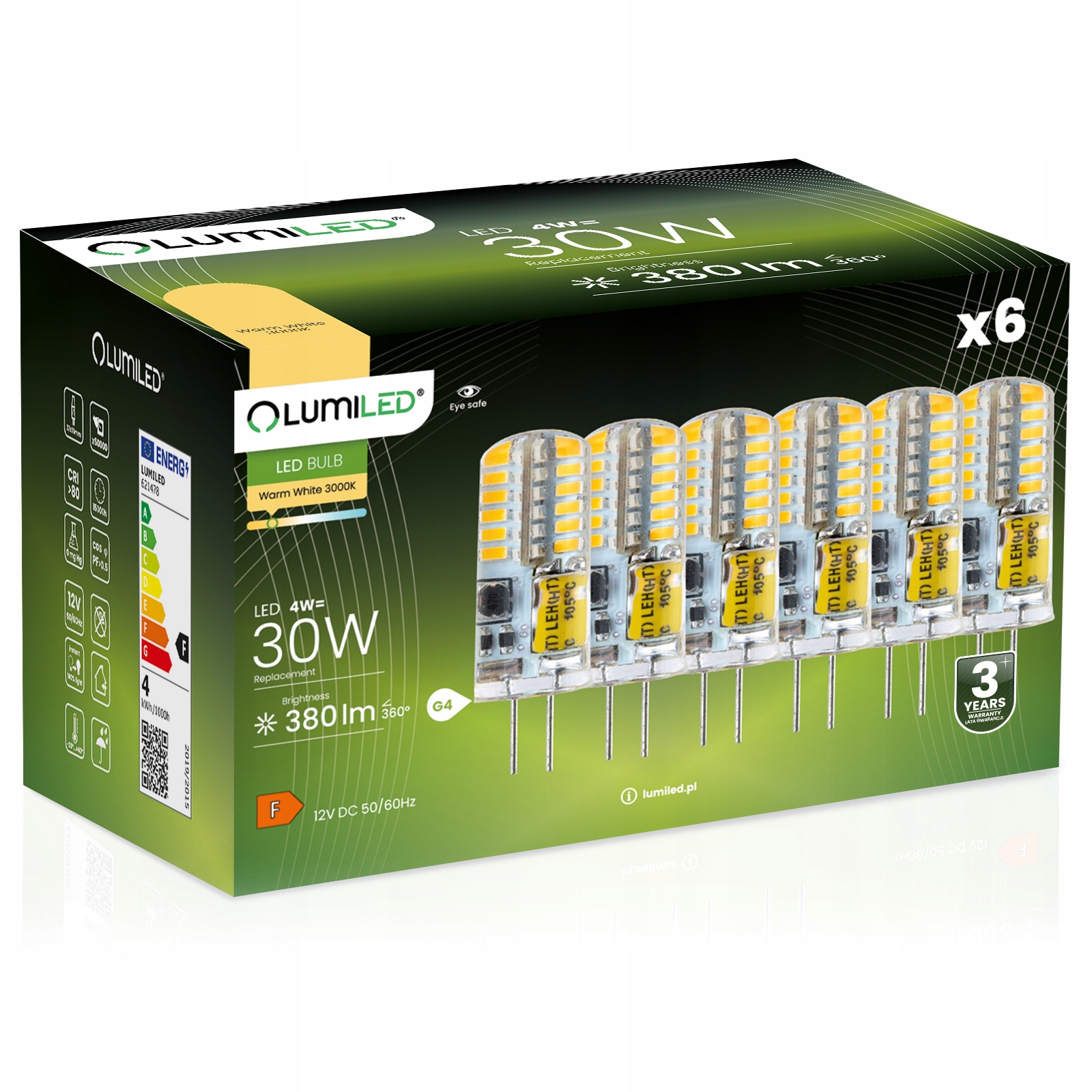 6x Żarówka LED KAPSUŁKA MINI G4 4W = 30W 3000K CIEPŁA BARWA 12V LUMILED ... 6x Żarówka LED KAPSUŁKA MINI G4 4W = 30W 3000K CIEPŁA BARWA 12V LUMILED ...