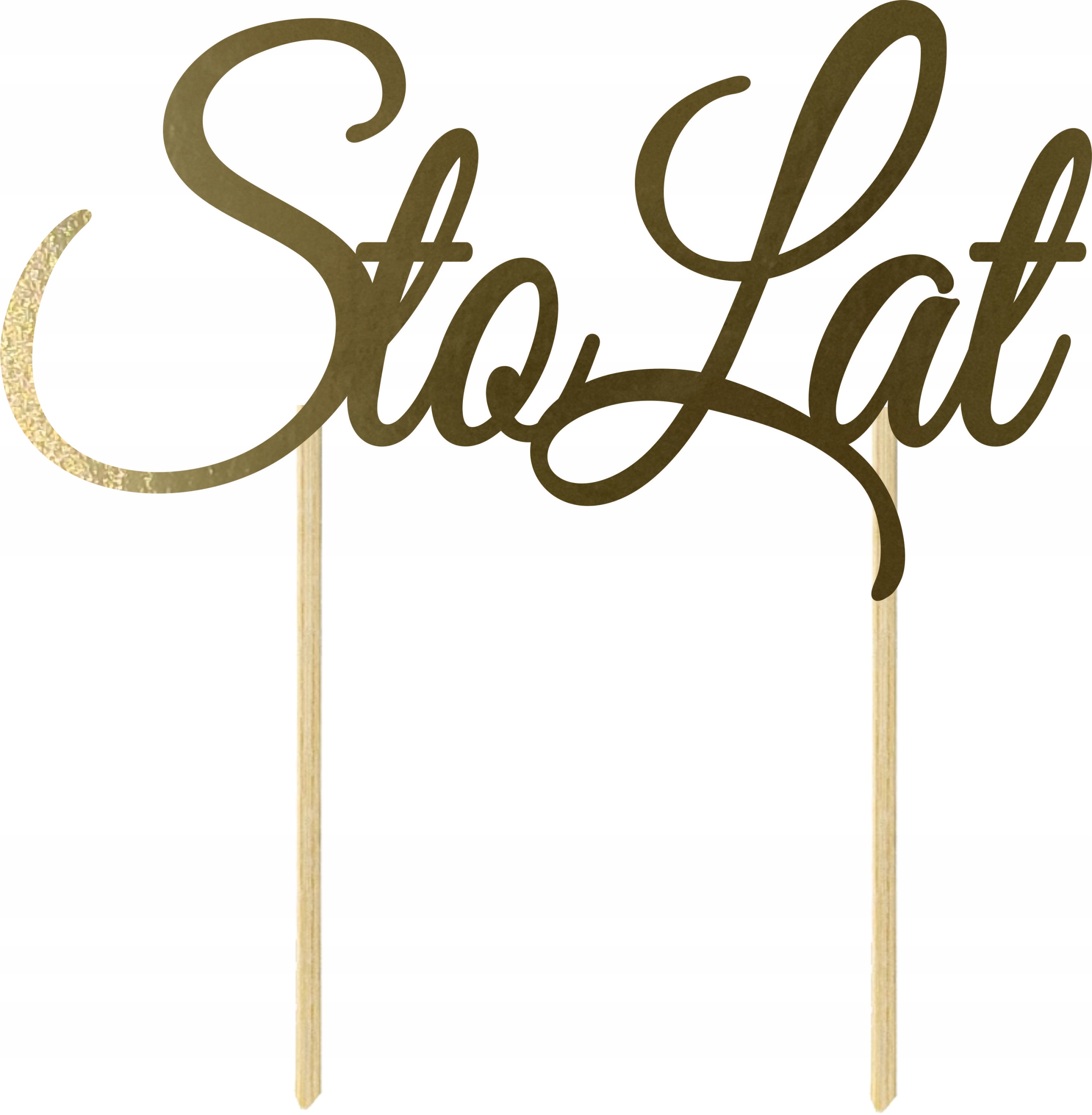 TOPPER NA TORT STO LAT ZŁOTE LUSTRO 13301384572 - Allegro.pl