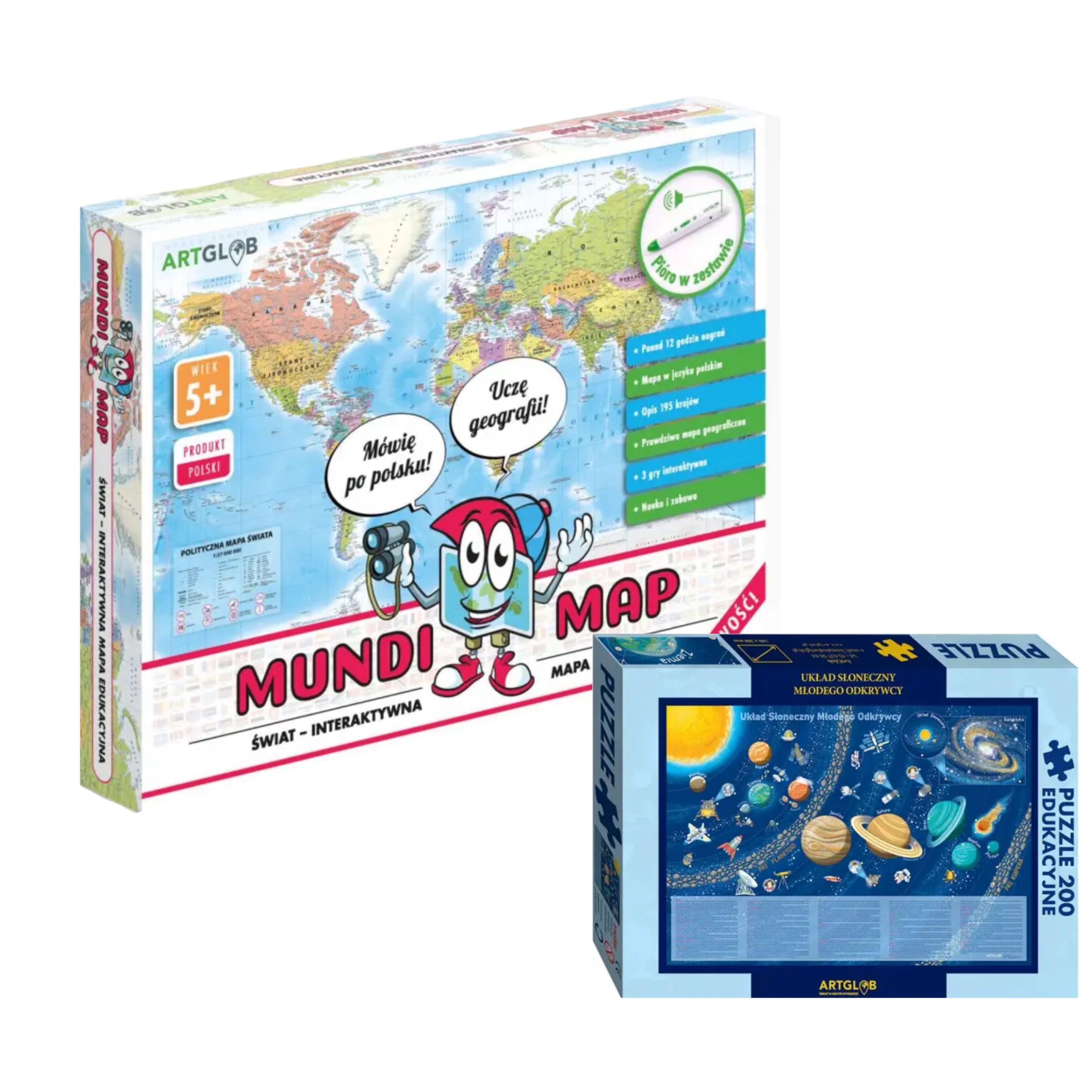 Zestaw INTERAKTYWNA MAPA MUNDIMAP i PUZZLE Układ Słoneczny DLA DZIECI (5907284480434) • Cena ...