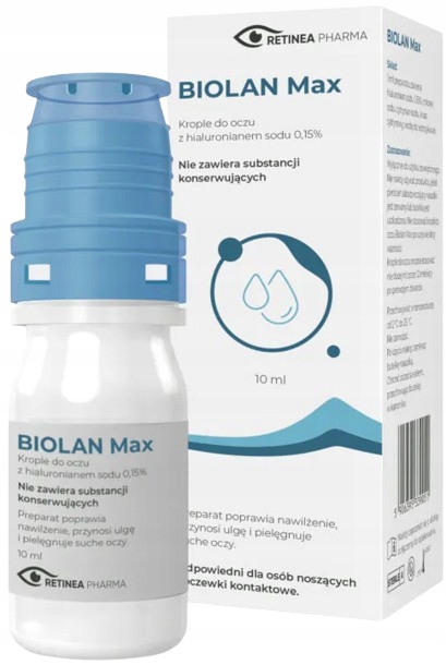 BIOLAN MAX krople do oczu 0,15% 10 ml (5906395339051) • Cena, Opinie • Preparaty medyczne ...