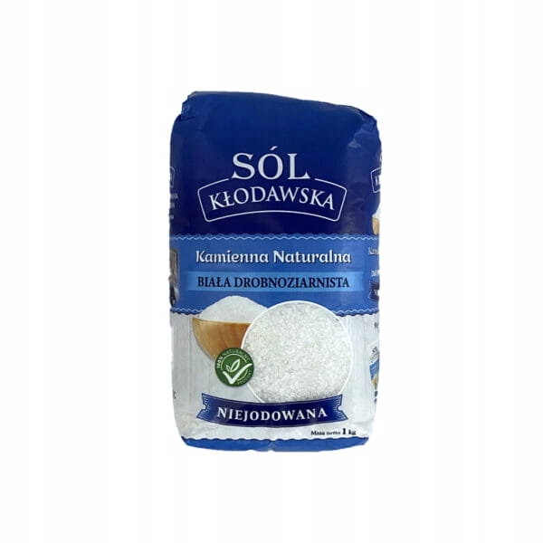 SÓL KŁODAWSKA KAMIENNA bez jodu biała drobna 1kg (5902587001256) • Cena ...