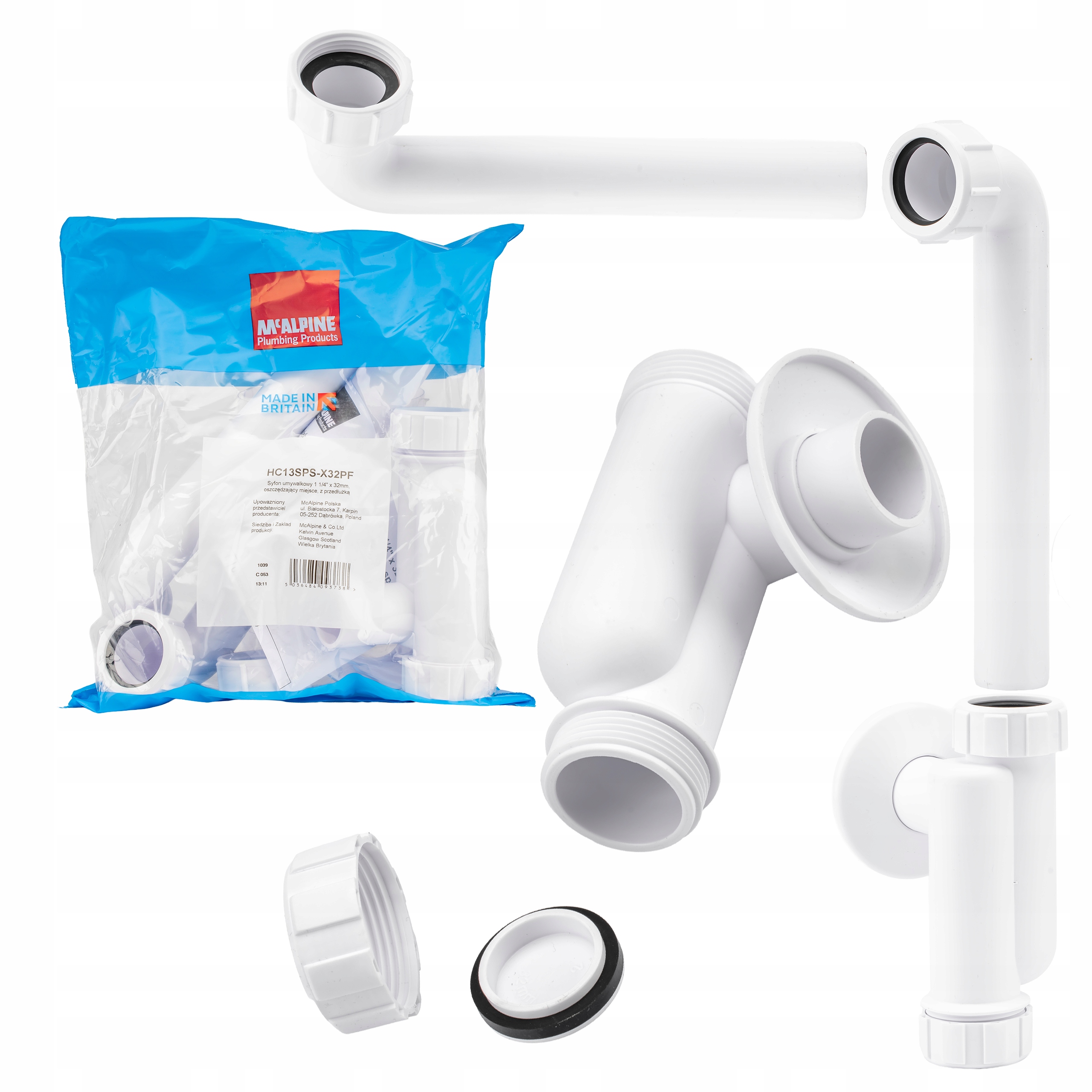 SYFON UMYWALKOWY ODPŁYW PRZYŚCIENNY OSZCZĘDZAJĄCY MIEJSCE SOLIDNY ...