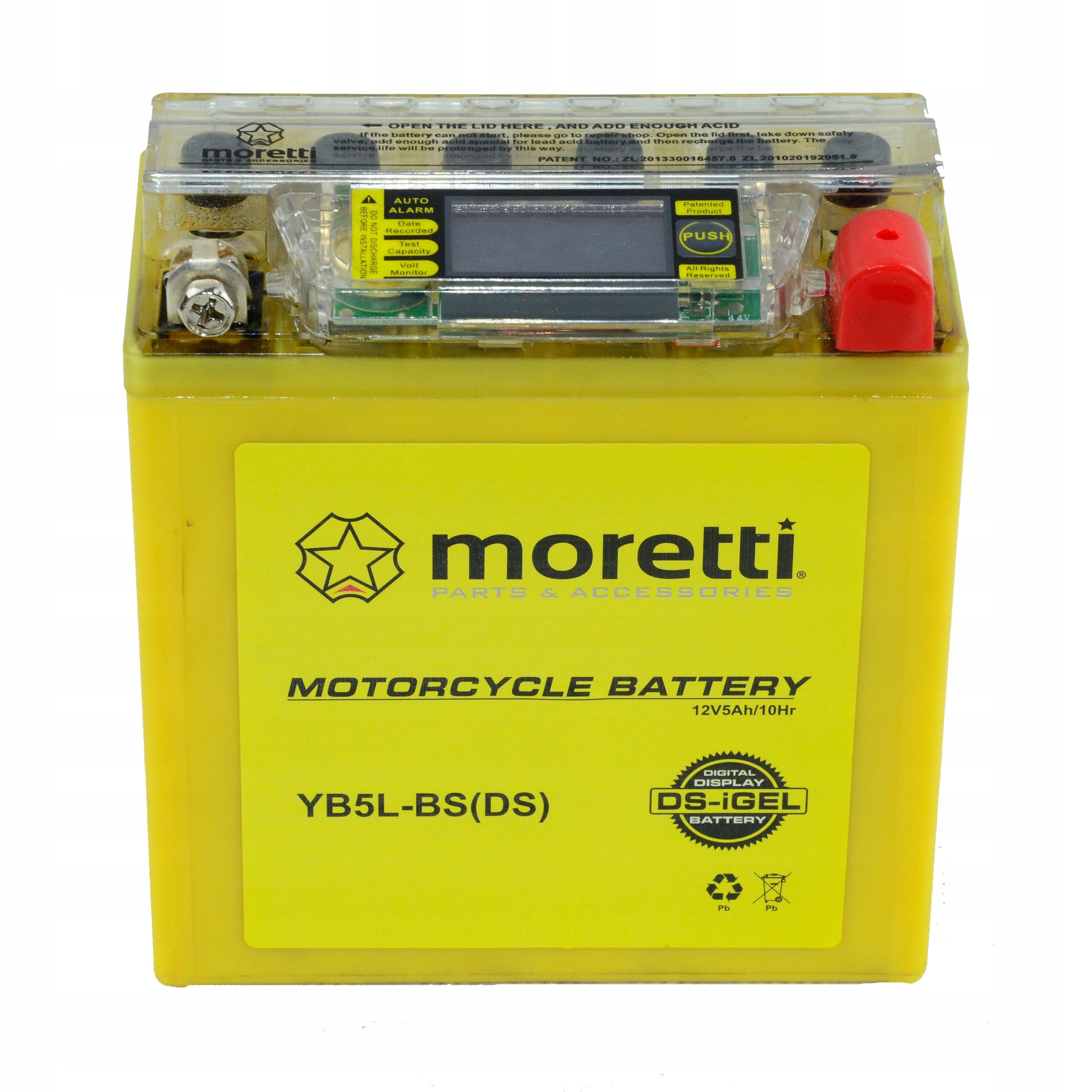 Akumulator motocyklowy AGM MB5L 12V 5Ah 65A + LCD YB5L-B 5905220805877 ...
