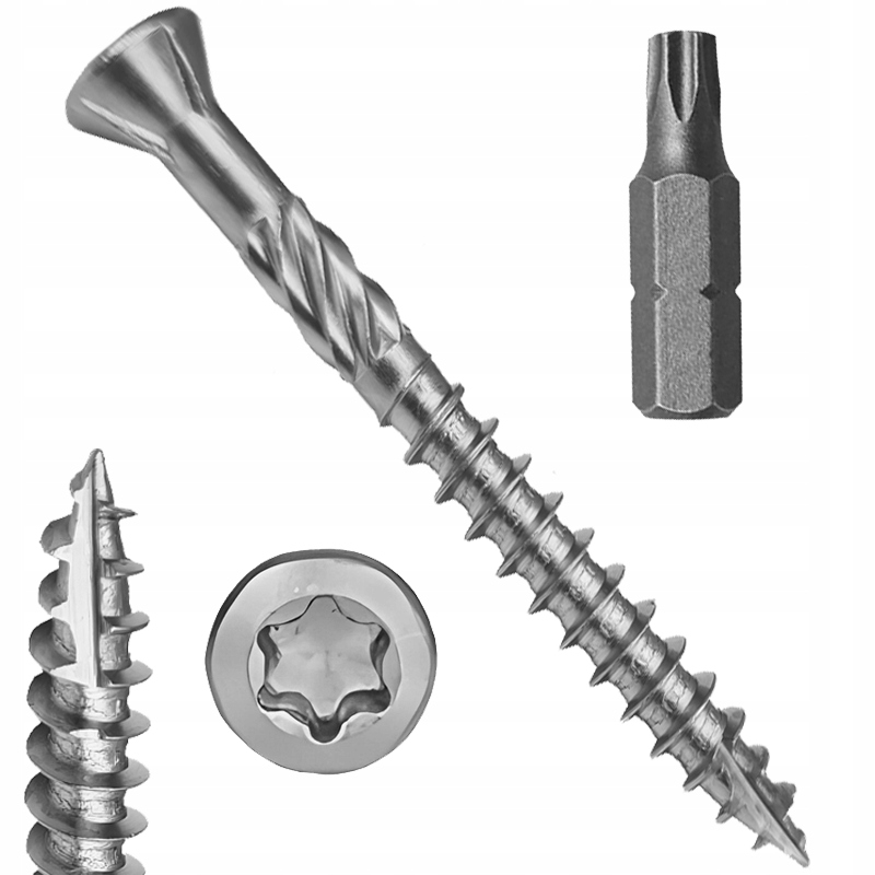 Rozsdamentes facsavar 5x50 terasz acél C1 TORX 100 db Bit Ingyenes ...