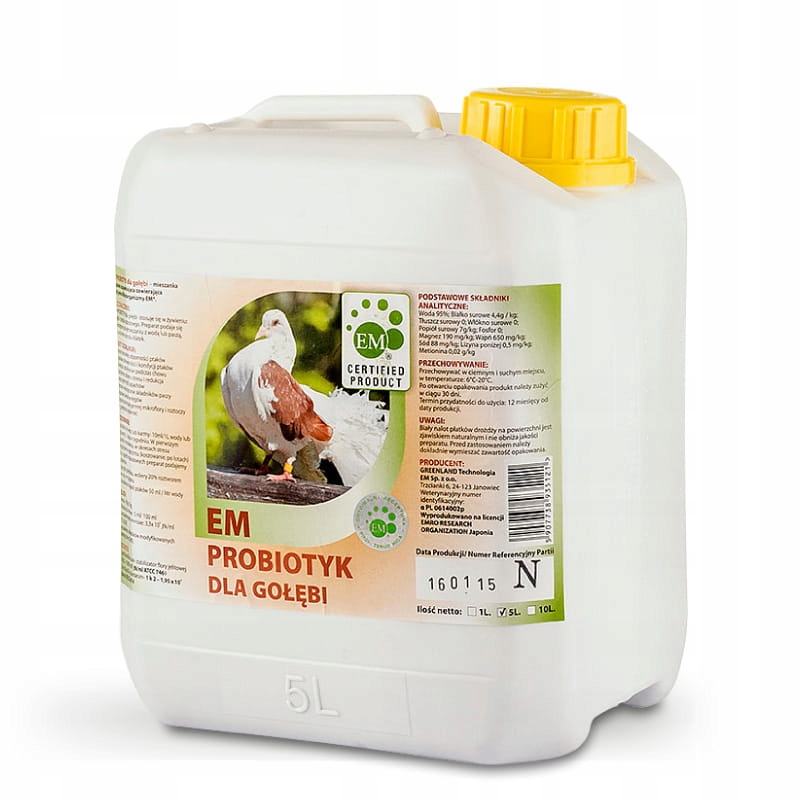 Probiotyk dla gołębi EM 5L, Efektywne Mikroorganizmy | Cena: 95.00PLN | Allegro | PĘCZNIEW | ID ...