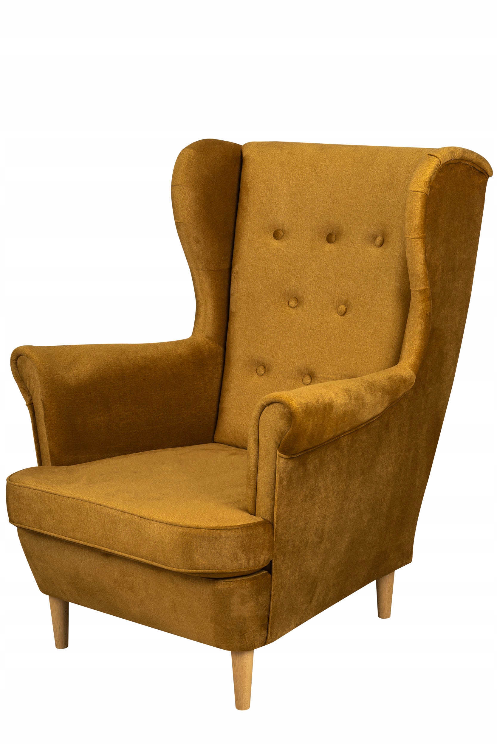 SKANDYNAWSKI WYGODNY FOTEL USZAK FLOKI ZŁOTY (5903855104464) • Cena ...