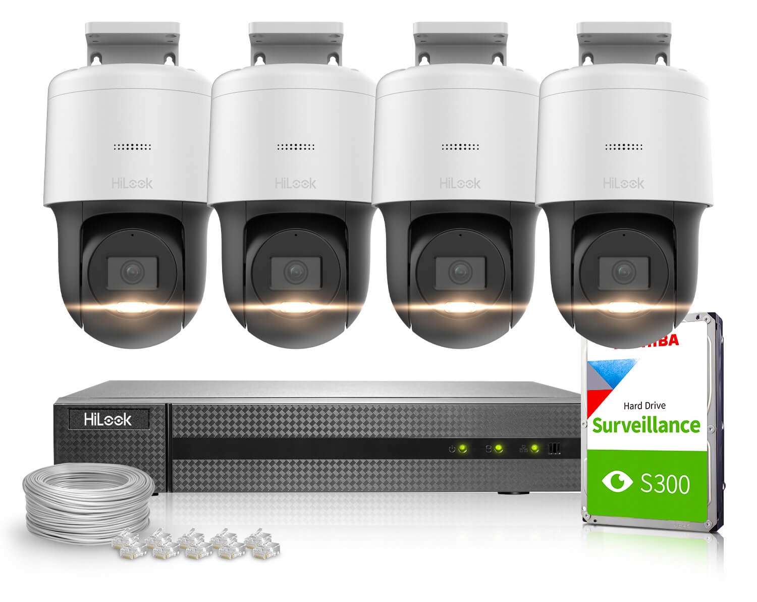 Zestaw do monitoringu HiLook NVR-4CH-4MP/4P + PTZ-N2MP(4x) +1TB+ (20m)UTP • Cena, Opinie - Allegro