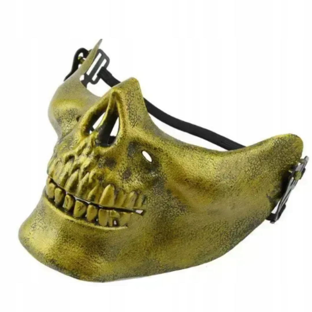 Maska Halloween Półmaska Kościotrup Czaszka Złota Horror Szkielet ...