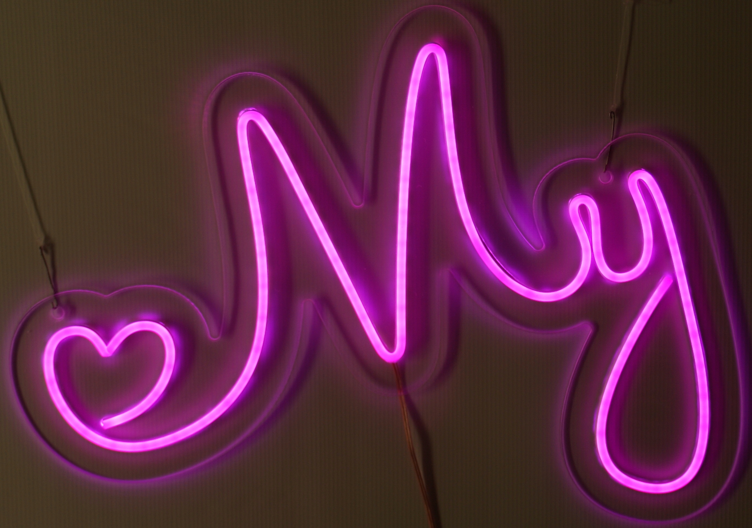 NEON LED dekoracja napis my 55x45 plexi.Wykonany w Polsce ...