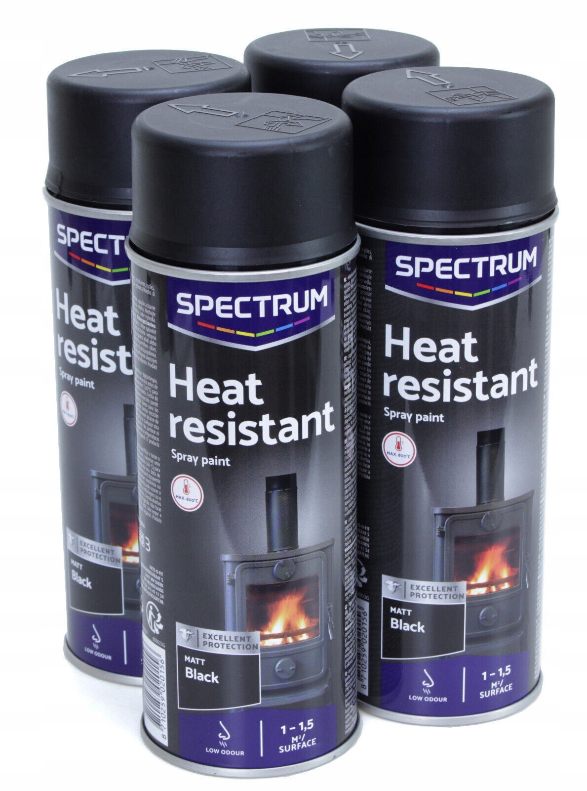 BARVA ŽÁRUVZDORNÁ DO KRBŮ ČERNÁ MAT VE SPREJI 400ML SPECTRUM za 443 Kč - Allegro