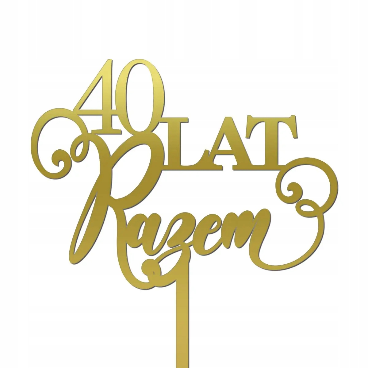 Topper Lat Razem napis rocznica ślubu Dekor Złoty • Cena, Opinie ...