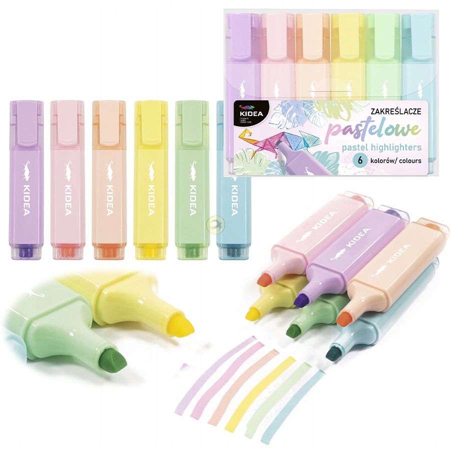 ZAKREŚLACZE PASTELOWE MARKER PISAK FLAMASTER 6 KOL (5901130080182 ...