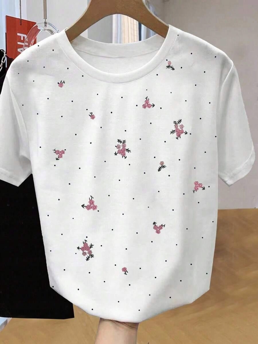 SHEIN BIAŁY HAFTOWANY T-SHIRT KWIATY (37) XXL ucd HC23316 • Cena, Opinie • T-shirty 17885381057 ...