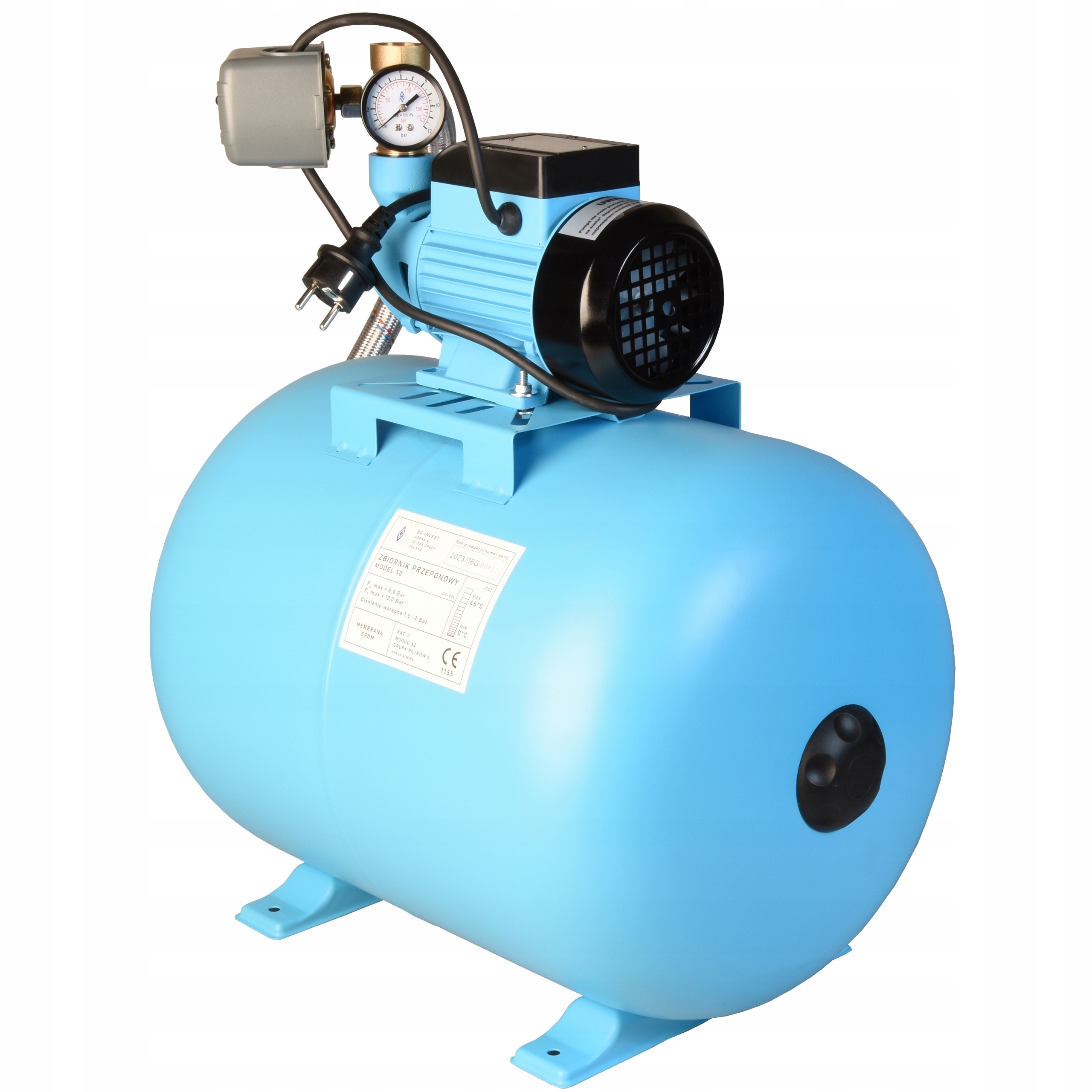 HYDROFOR 50L ZBIORNIK DO WODY POMPA HYDROFOROWA QB 60 OSPRZĘT ZESTAW ...