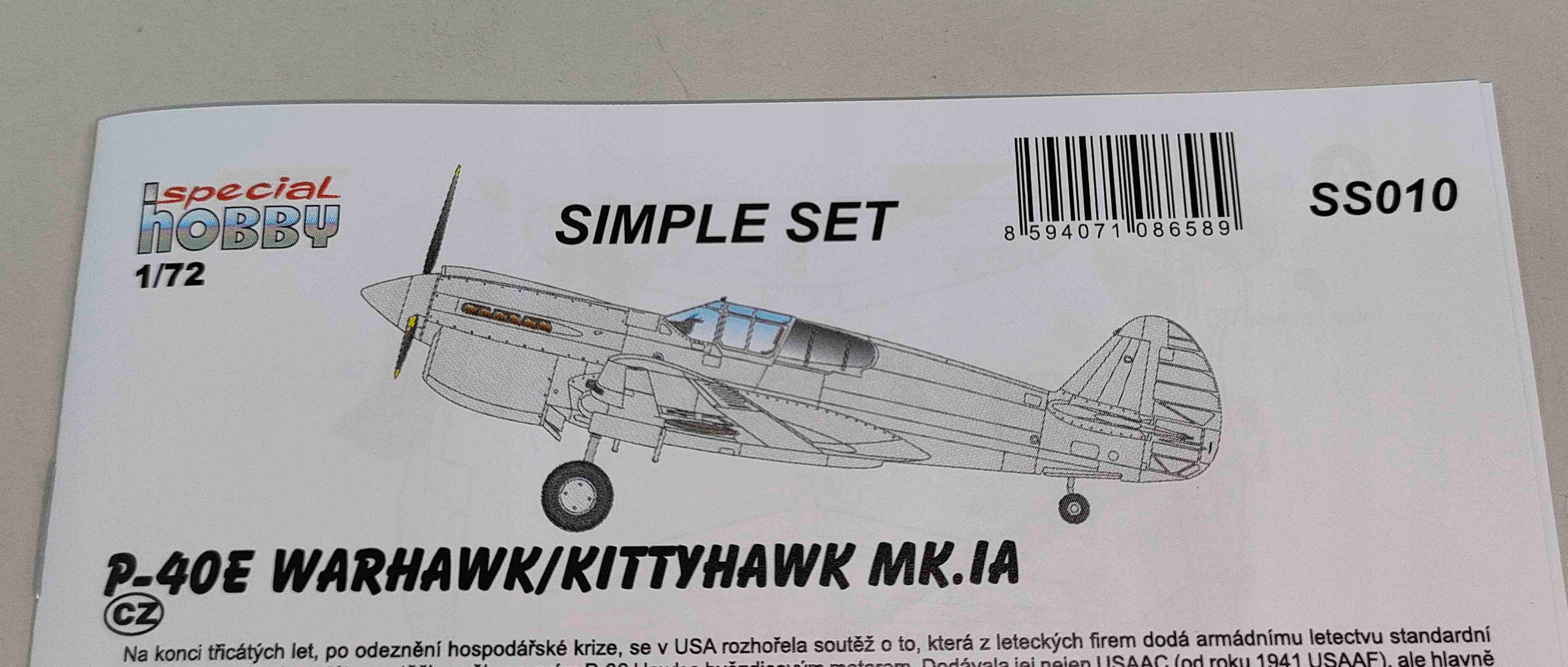 P-40E Warhawk/Kittyhawk Mk.IA Simply Set SS010 1/72 17228269082 - Allegro.pl