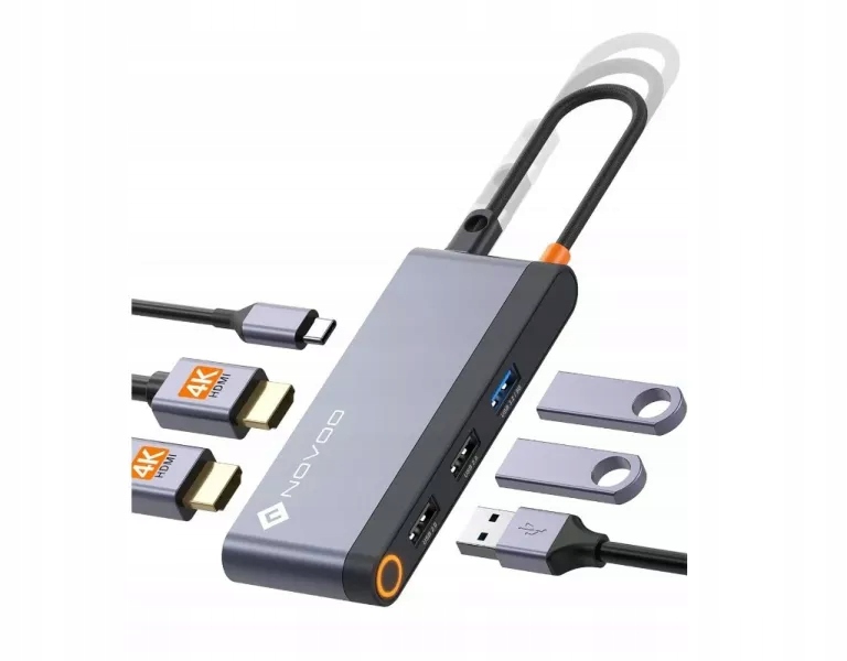 STACJA DOKUJĄCA NOVOO RM8F PRO ADAPTER STACJA DOKOWANIA USB C DUAL HDMI ...