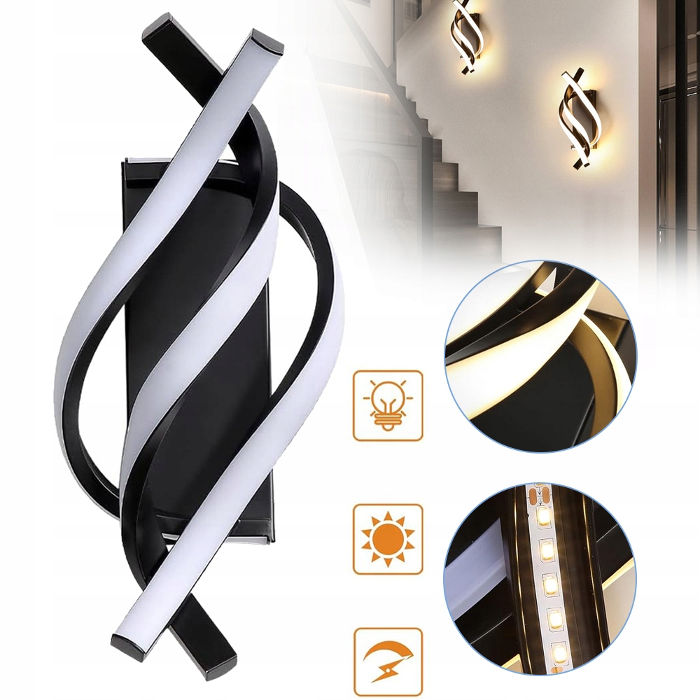 LAMPA ŚCIENNA LED, 3000K CIEPŁE ŚWIATŁO, DO PRZEDPOKOJU, KLATKI ...