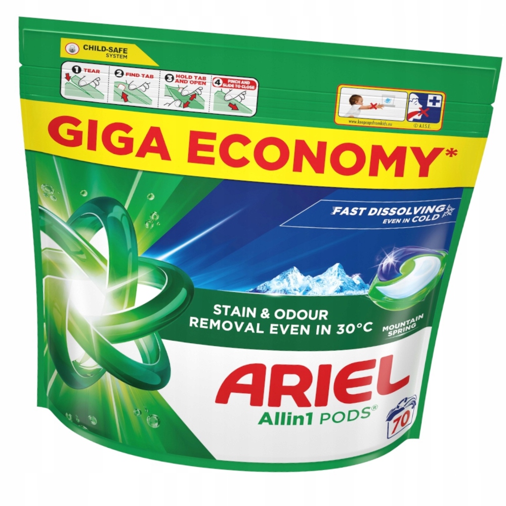 Ariel Mountain Spring Allin1 kapsułki do prania 70 prań (8700216764193 ...