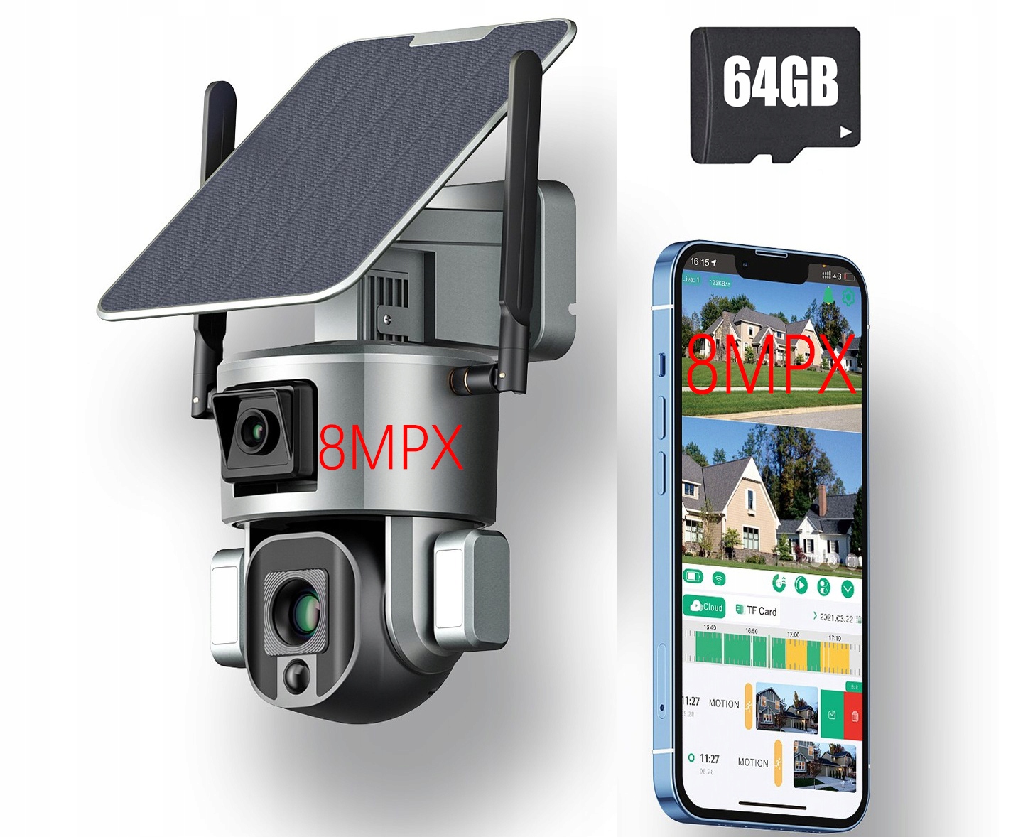 Kamera SOLARNA GSM 3G 4G LTE SIM 8MP 8MPX - Sklep, Opinie, Cena w ...