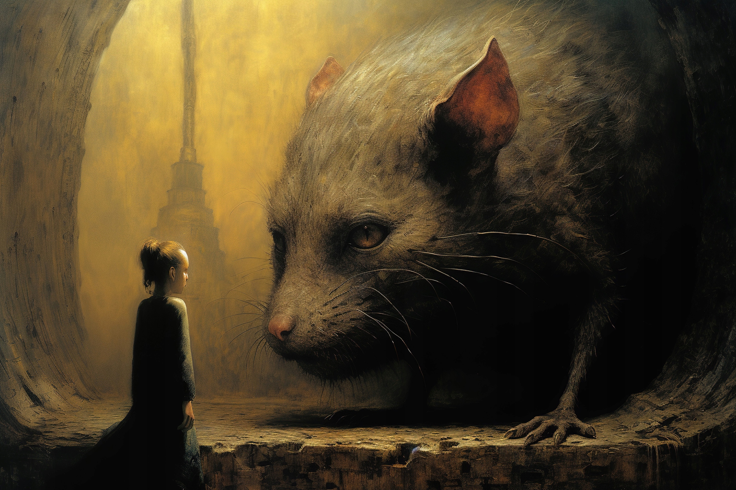 Zdzisław Beksiński Style Obraz Myszy i Ludzie • Cena, Opinie • Obrazy ...