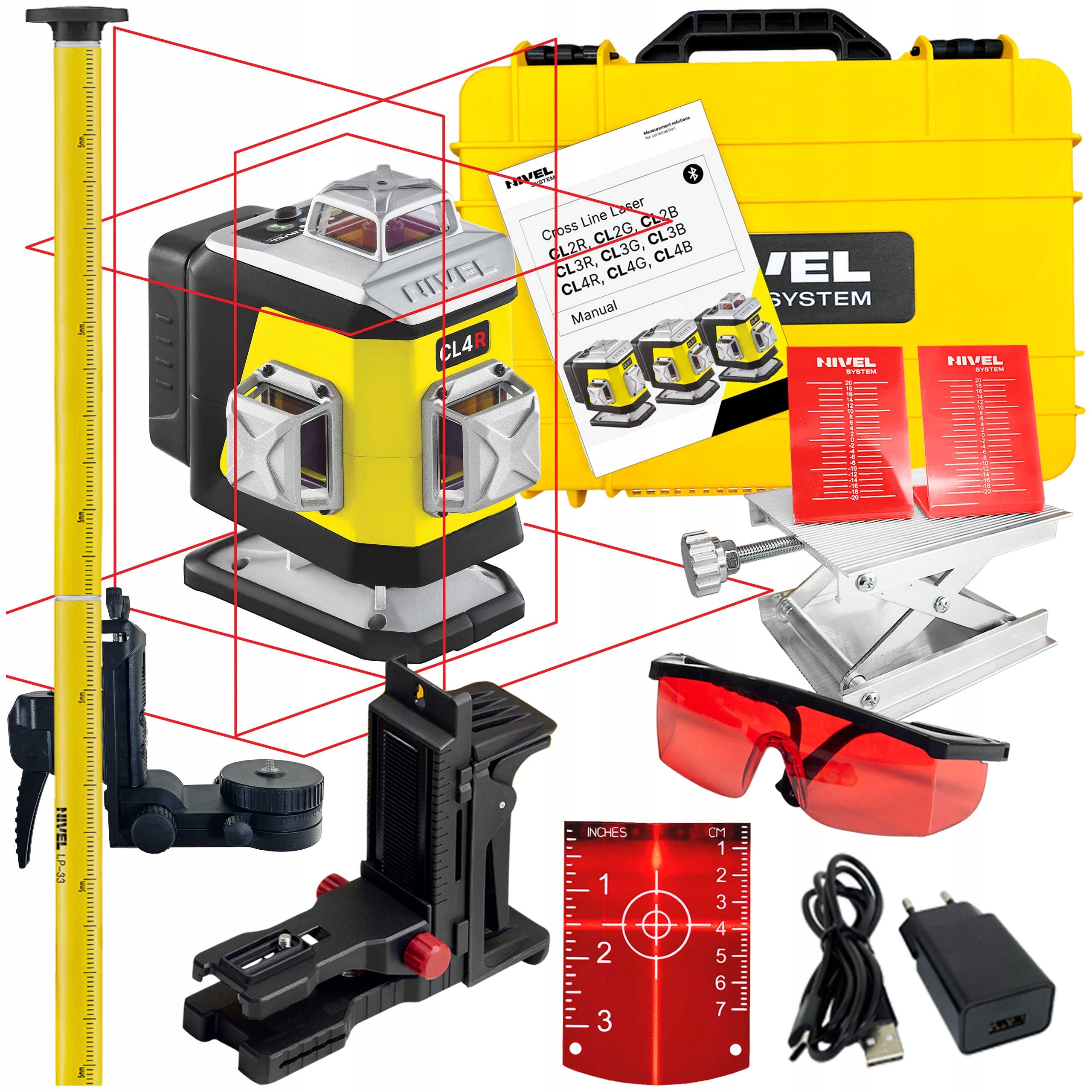 Laser krzyżowy Nivel System CL4R czerwony tyczka (5908263351158) • Cena ...