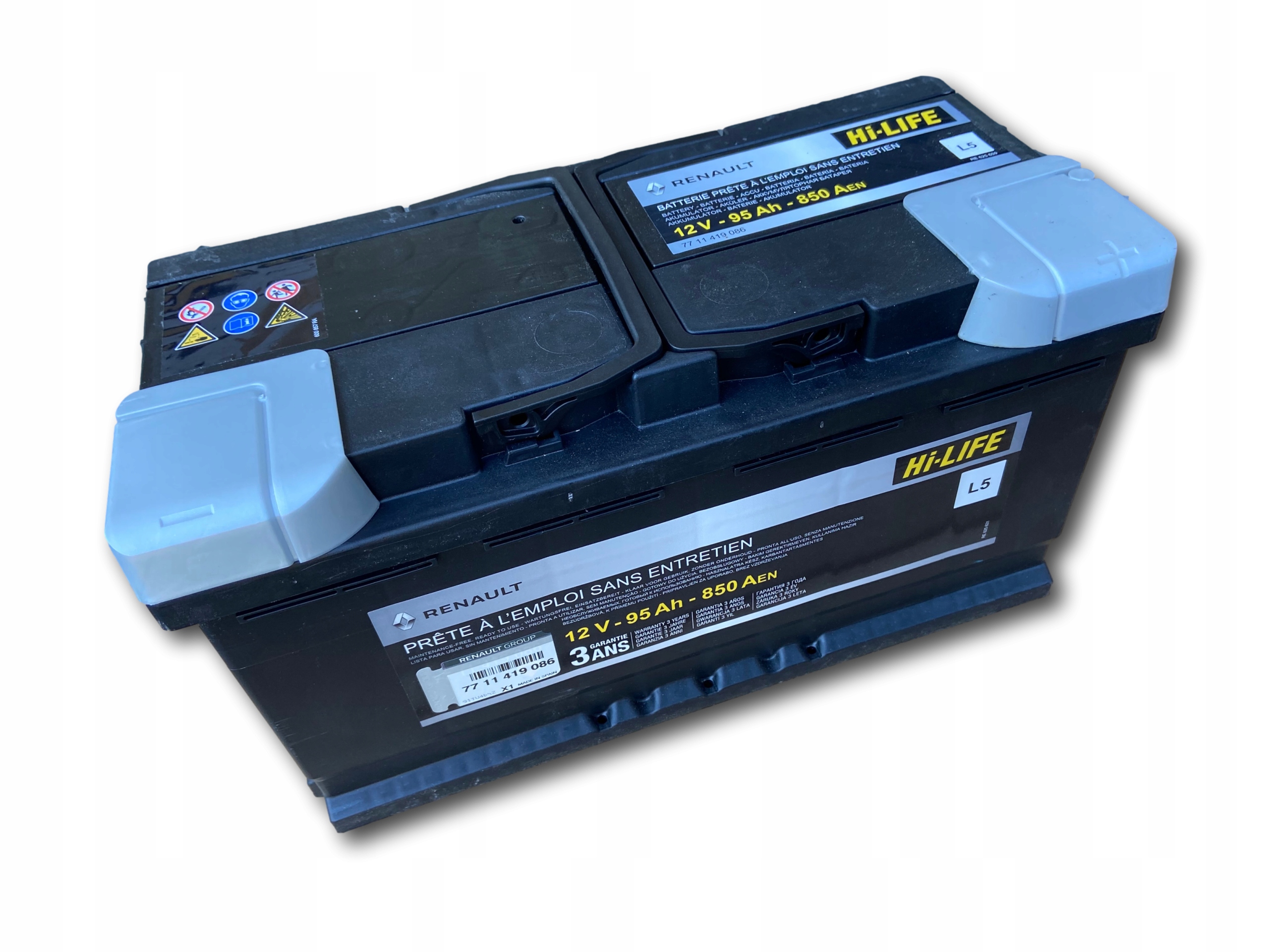 AKUMULATOR RENAULT OE 7711419086 12V 95Ah 850A L5 7711419086 za 640 zł ...