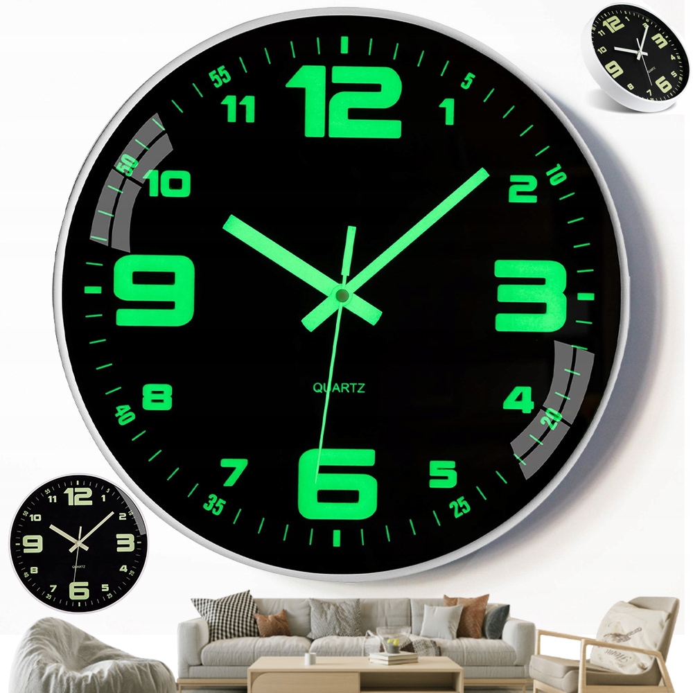 Zegar Ścienny - Świecący - Niska cena na Allegro