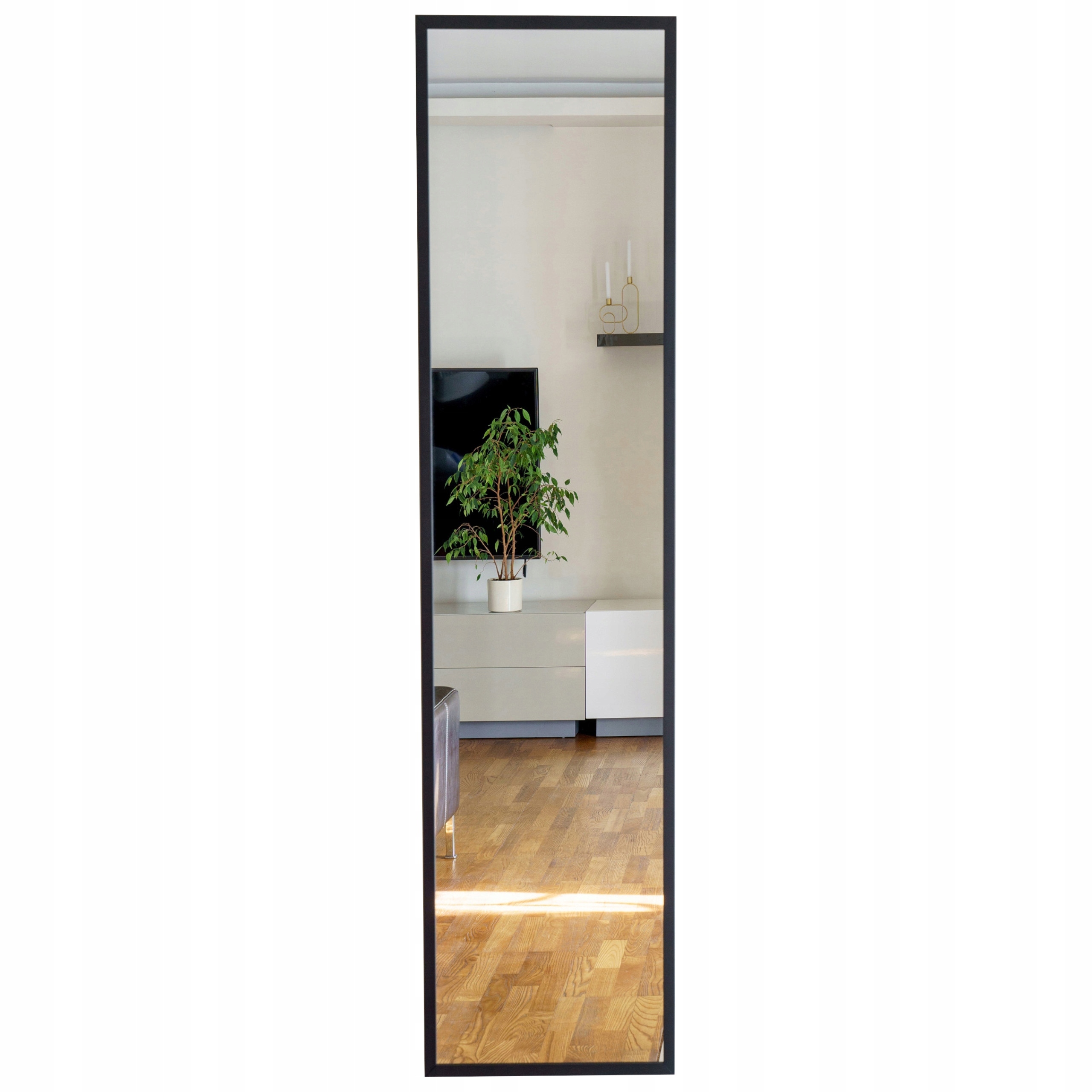 LUSTRO PROSTOKĄTNE CZARNE 160x40 CM DO SALONU LOFT (5904610027080 ...