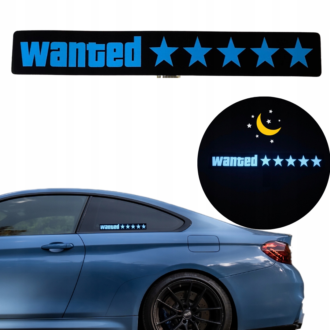 Naklejka LED Elektryczna Panel WANTED na szybę samochodu 5906638180136 ...