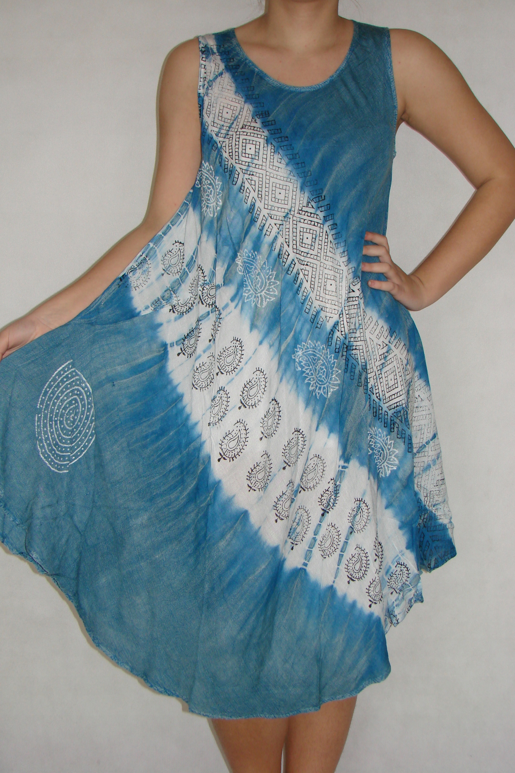 Indická boho sukňa na bežné nosenie, dĺžka do polovice lýtok, veľkosť ...