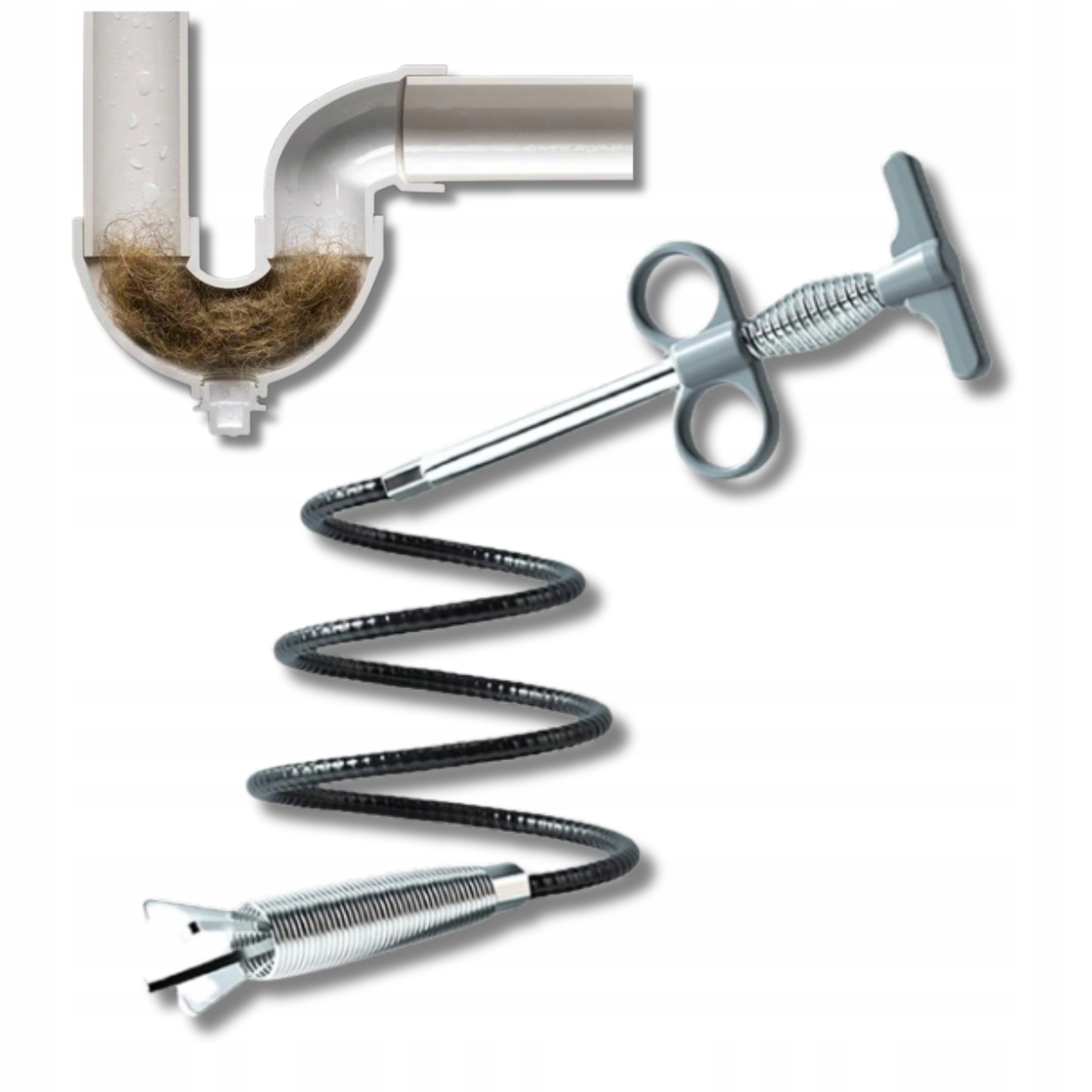 Sprezyna Zmijka Spirala Kanalizacyjna Do Rur 160cm Do Przepychania ...