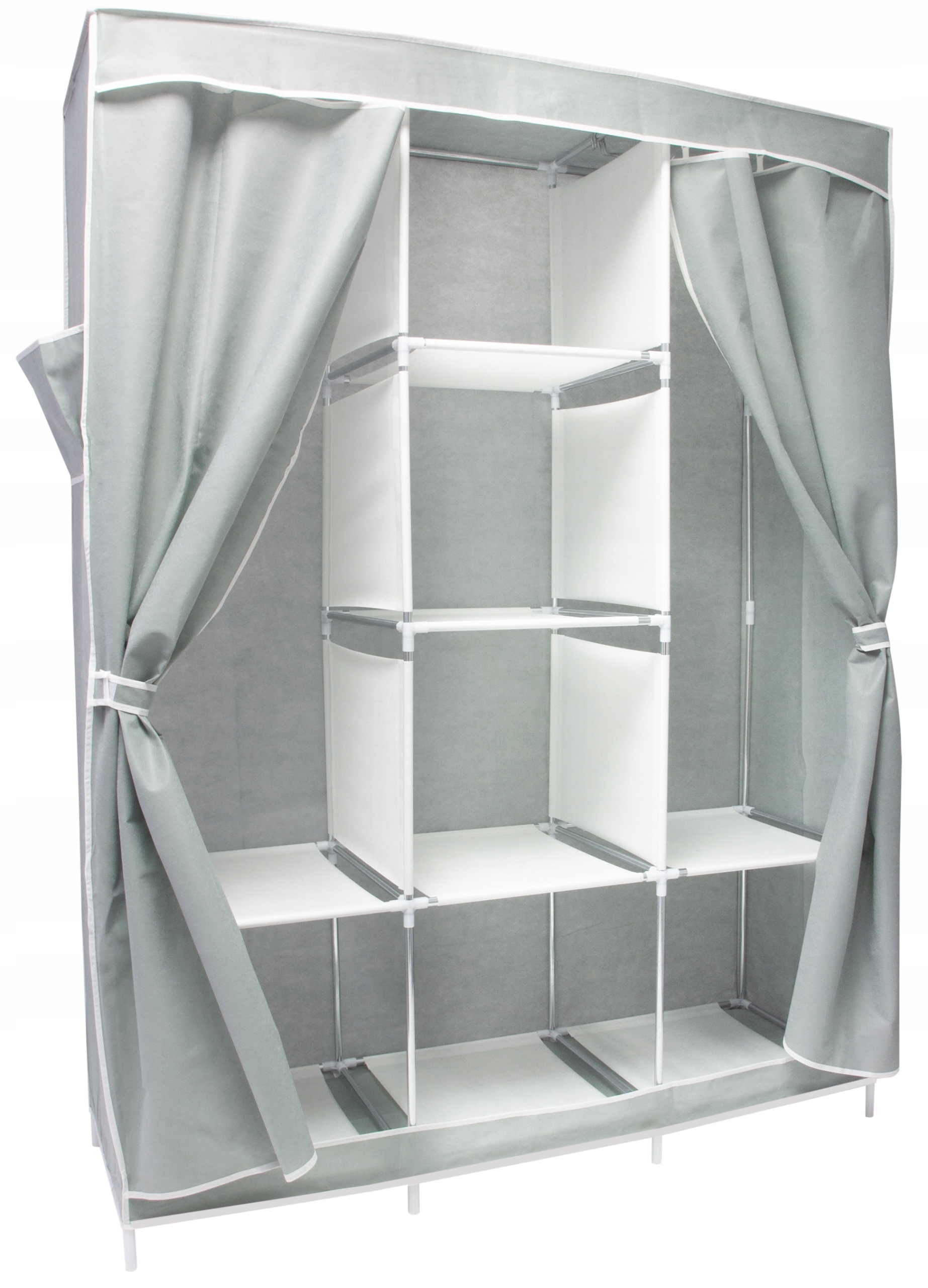 SZAFA MATERIAŁOWA SKŁADANA ORGANIZER PÓŁKI REGAŁ NA UBRANIE BUTY SZAFKA ...