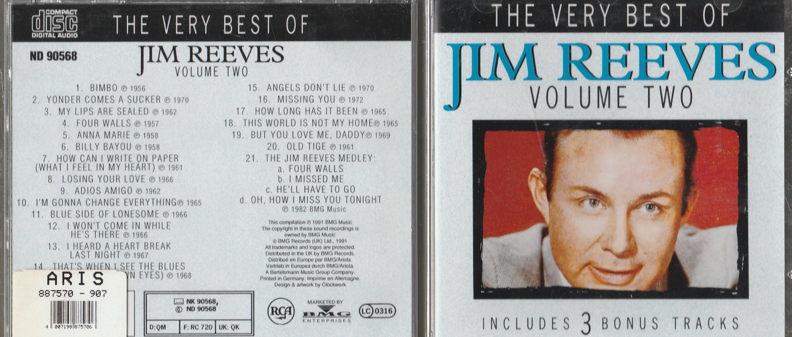 Płyta CD Jim Reeves - The Very Best Of Jim Reeves Volume Two 1991 I ...