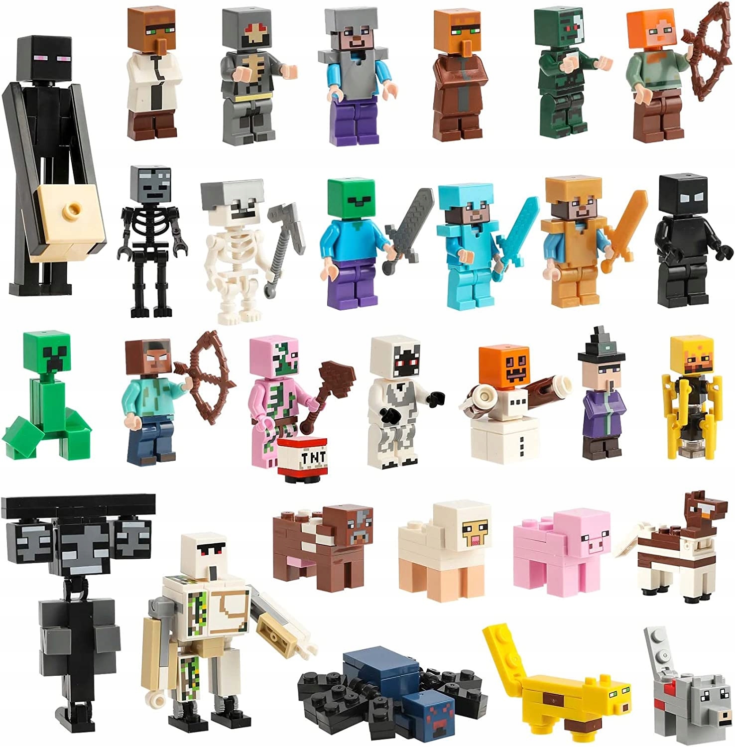 FIGURKI MINECRAFT PIKSEL GRA ZABAWKI ZESTAW 29 SZT 14337409424 - Allegro.pl