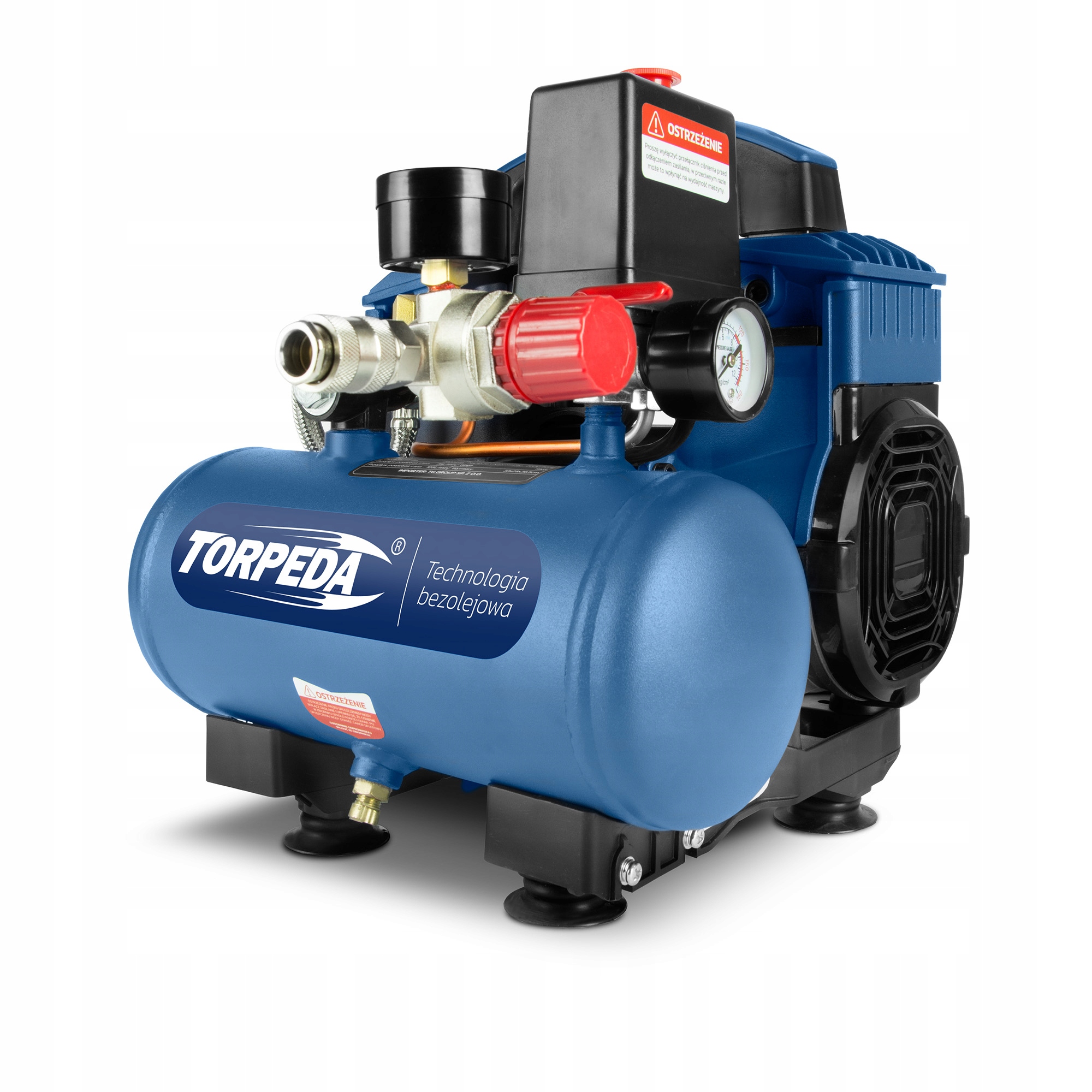 Kompresor bezolejowy cichy sprężarka 3L Torpeda 1,5 HP 5907127642807 za ...