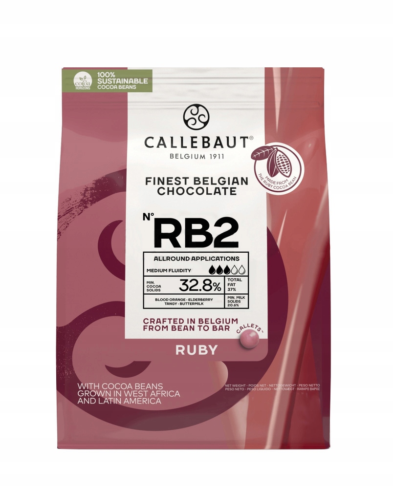 Čokoláda růžová rubínová v kaletkách Callebaut RUBY - dropsy - 0,4 kg ...