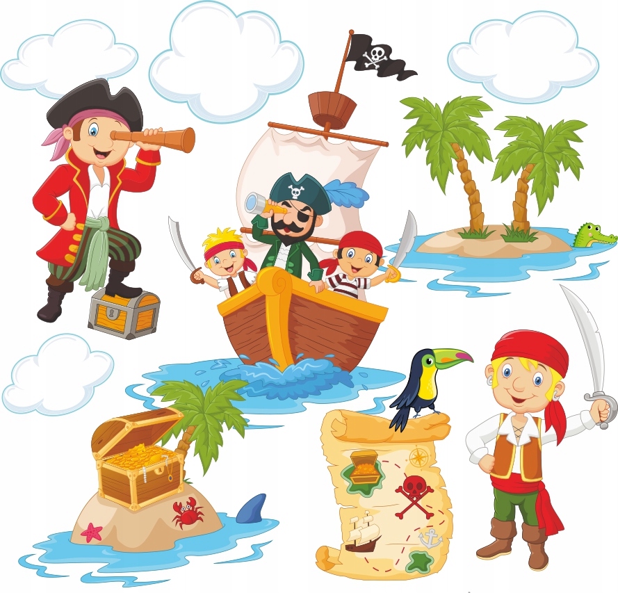 NAKLEJKI NA ŚCIANĘ PIRACI STATEK 100x200cm PC1 • Cena, Opinie ...