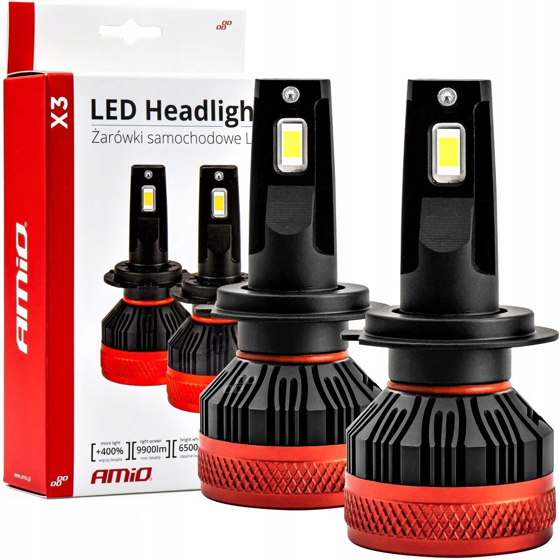 ŻARÓWKI LED AMIO SERIA X3 H7 6500K CANBUS +400% HQ 5903293029800 za 148 ...