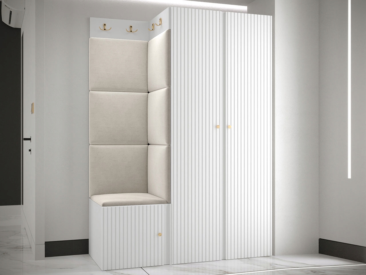 Garderoba Mirjan Ryfel Slim 116 x 186 x 46 cm biały (5903211221798 ...