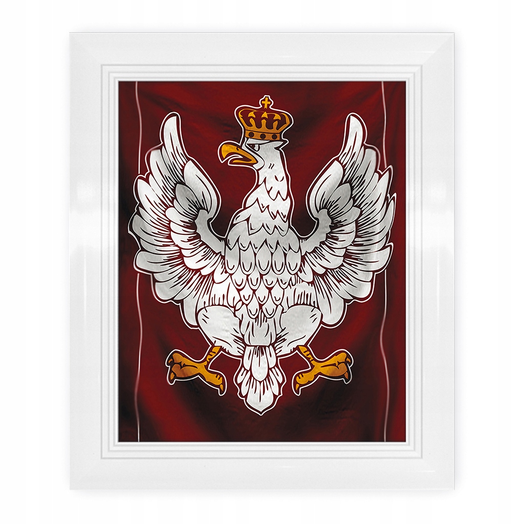 Orzeł Biały obraz w ramie symbol Polski • Cena, Opinie • Plakaty ...