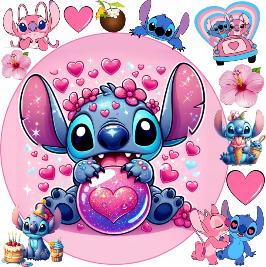 OPŁATEK NA TORT LILO I STICH STITCH STICZ + POSTACIE + TEKST • Cena ...