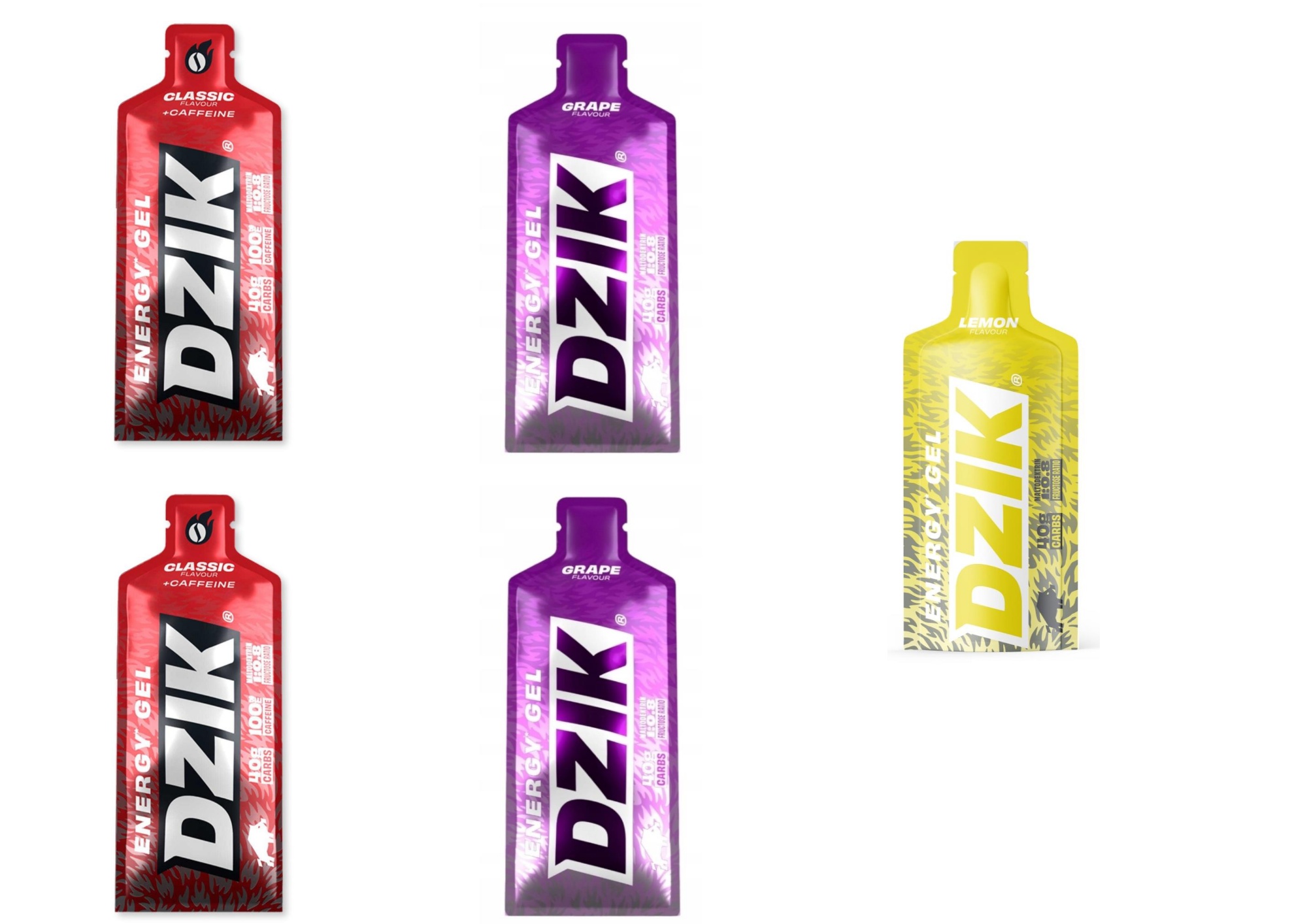 Żel energetyczny, ENERGY GEL, DZIK CLASSIC, GRAPE, LEMON, energetyk w ...