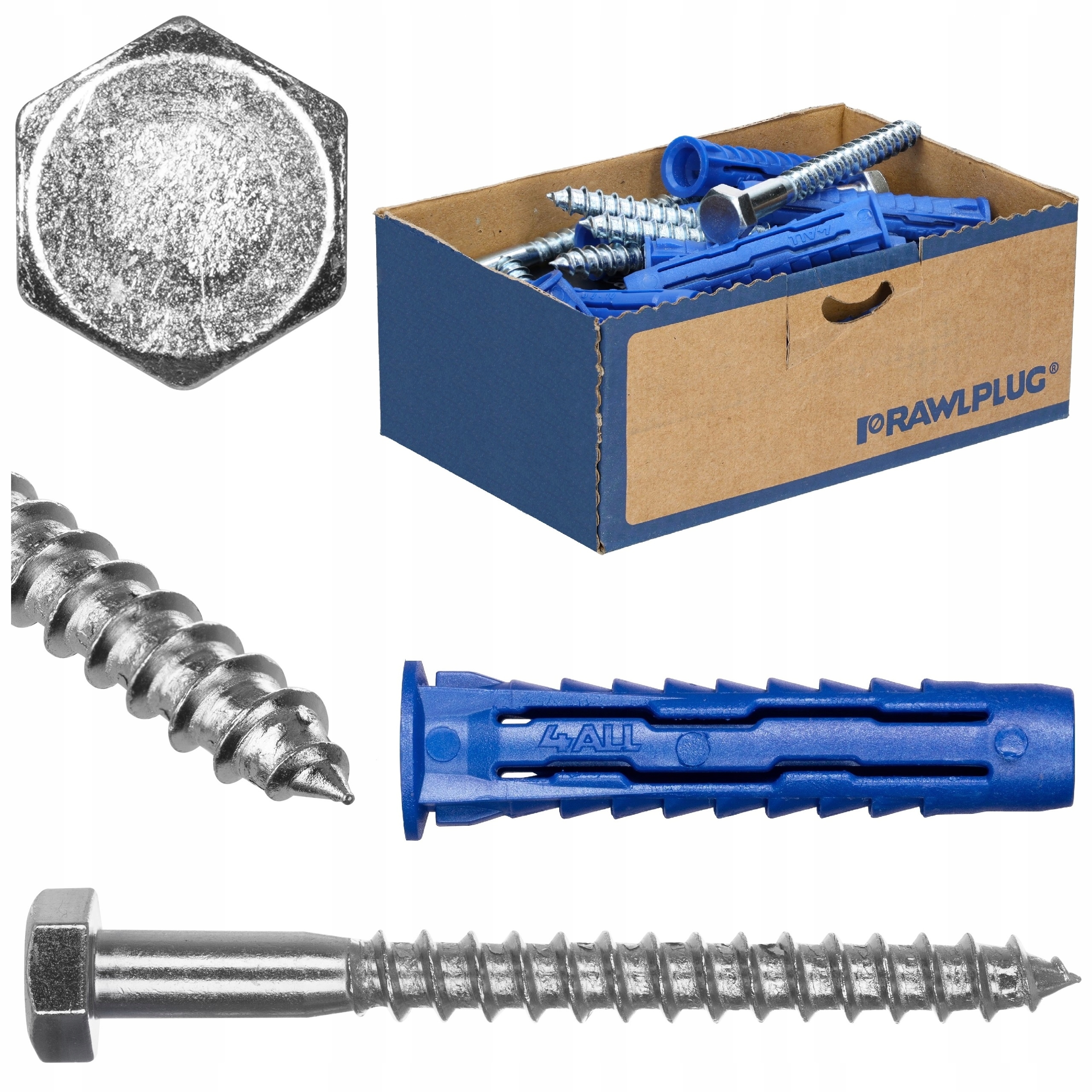 KOŁKI ROZPOROWE 4ALL 14x70 Z WKRĘTAMI 10x100 10szt (5906675159539 ...