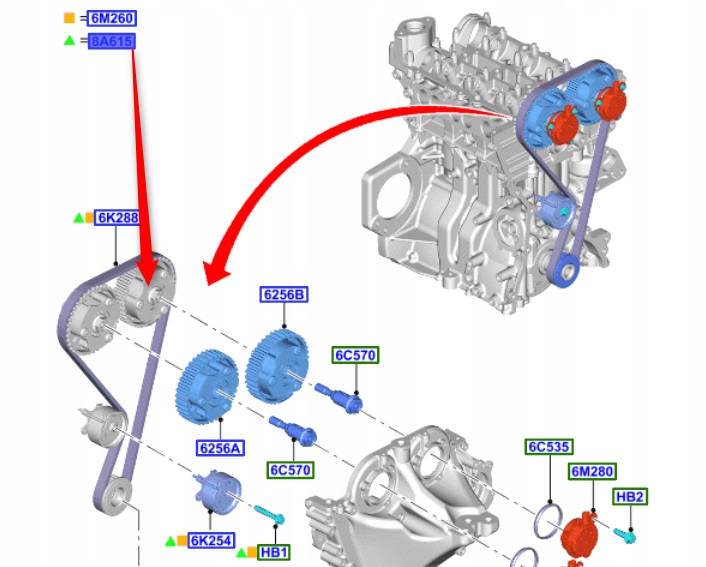 Ford OE 2210970 pompa wodna + zestaw paska rozrządu - porównaj ceny ...